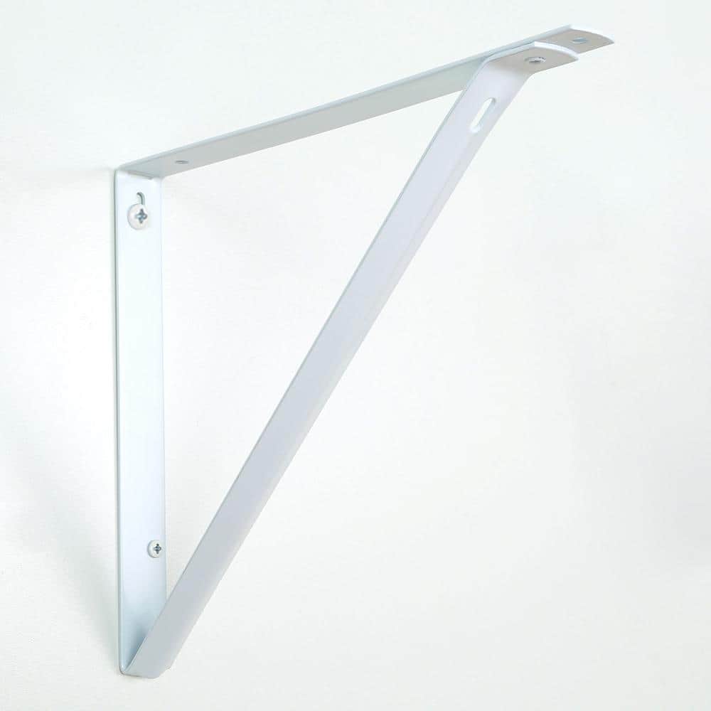 Everbilt 10-1/4 in. x 1 in. 250 lbs. White Steel Shelf Bracket EH-WSTHDUS-364V - The Home Depot