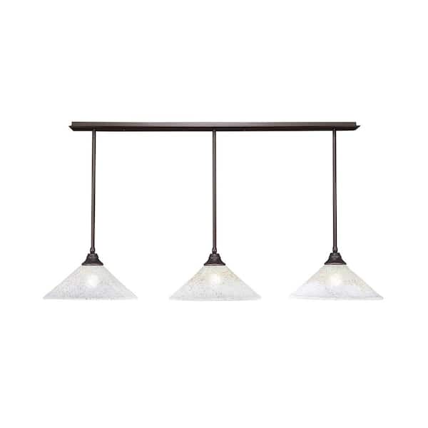 Livingston 100-Watt 3 Light Dark Granite Linear Pendant Light with 16 ...