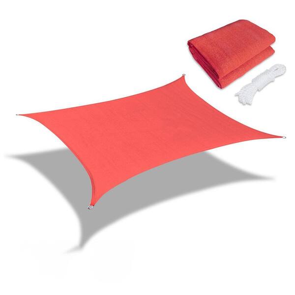 WOCK 8 ft. x 12 ft. HDPE Sun Shade Sail Rectangle Canopy Shades for ...