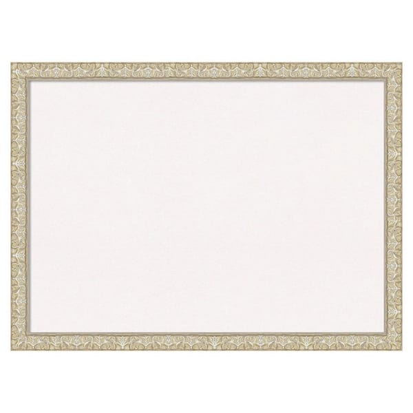 Amanti Art Lila Silver 30 in. x 22 in. Wood Framed White Cork Memo ...