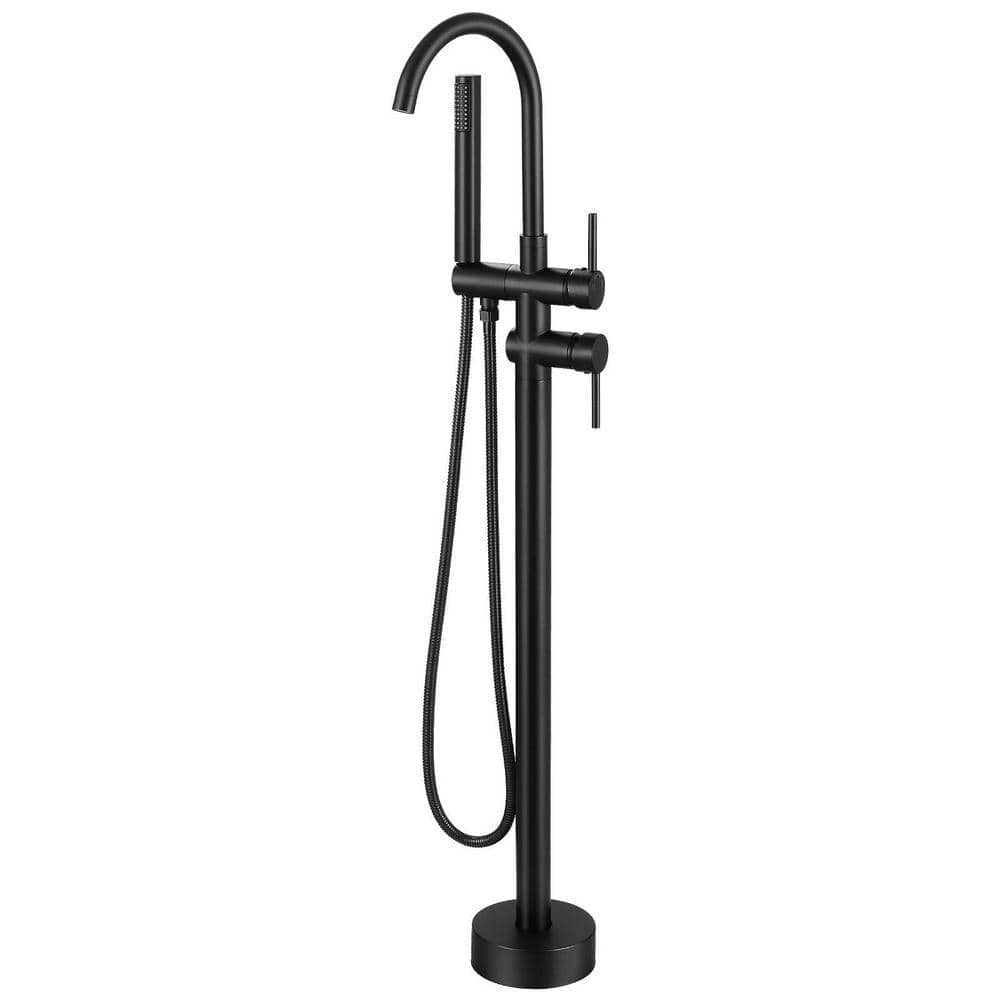 AKLFGN Double-Handle Claw Foot Tub Faucet Freestanding Floor Mount ...