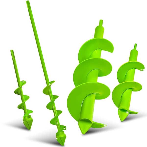 MYWISH 4-Piece Garden Spiral Auger Set for 3/8 in. Drill SF-4AB0015 ...