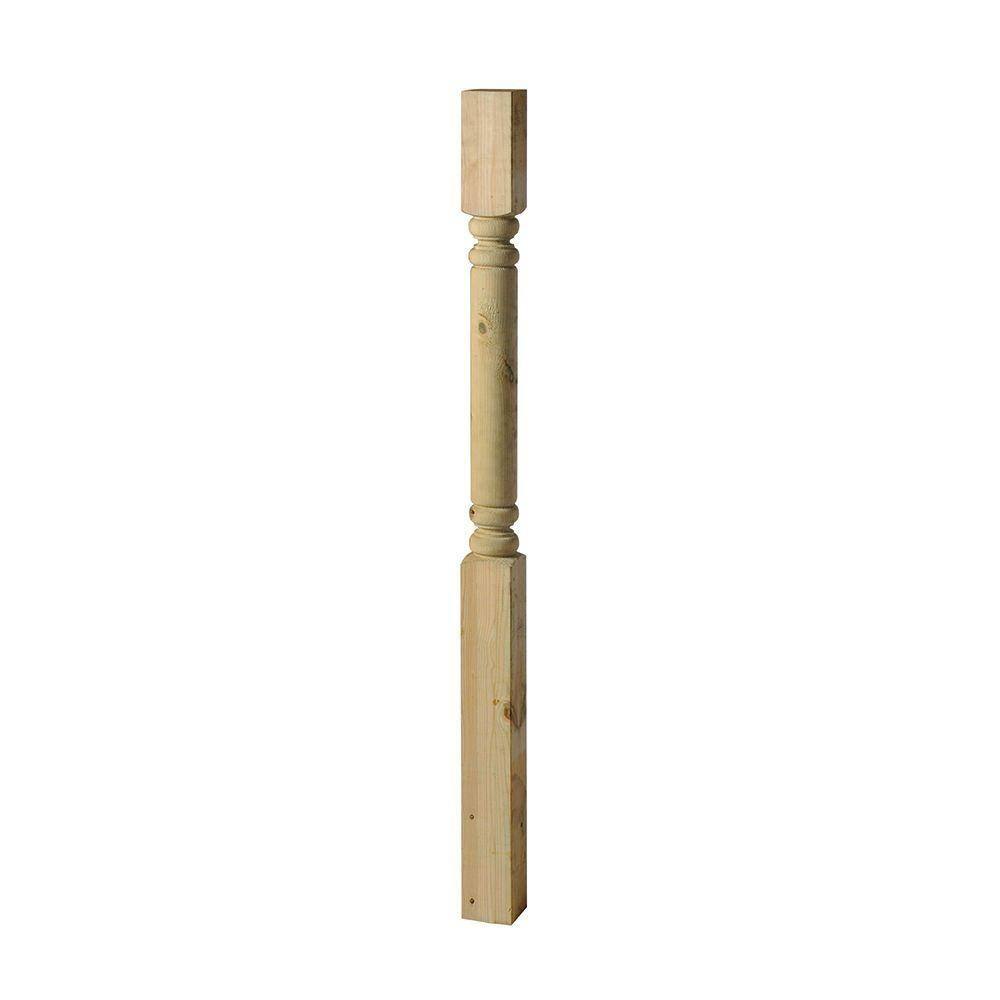 Pressure-Treated 4 in. x 4 in. x 4.5 ft. Finial Ready Deck Post ...