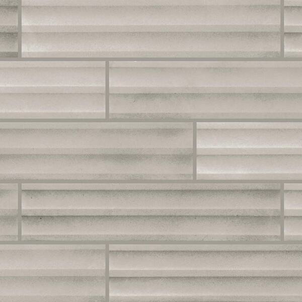 Daltile Indoterra White Desert 2 in. x 9 in. Matte Porcelain Fluted ...