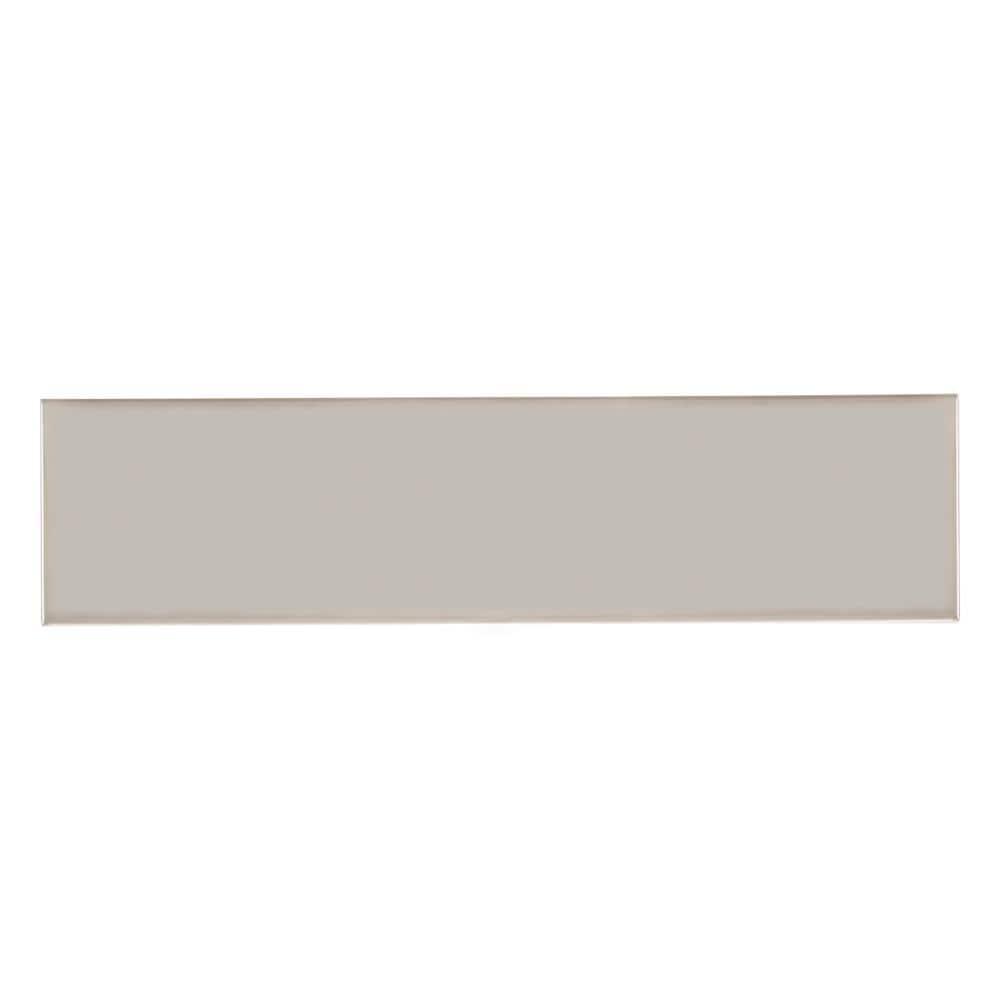 Jeffrey Court Misty Grey Gloss 4 in. x 16 in. Subway Gloss Ceramic Wall ...
