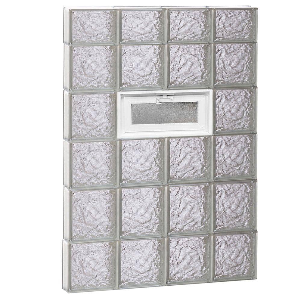 Clearly Secure 31 in. x 44.5 in. x 3.125 in. Frameless Ice Pattern ...