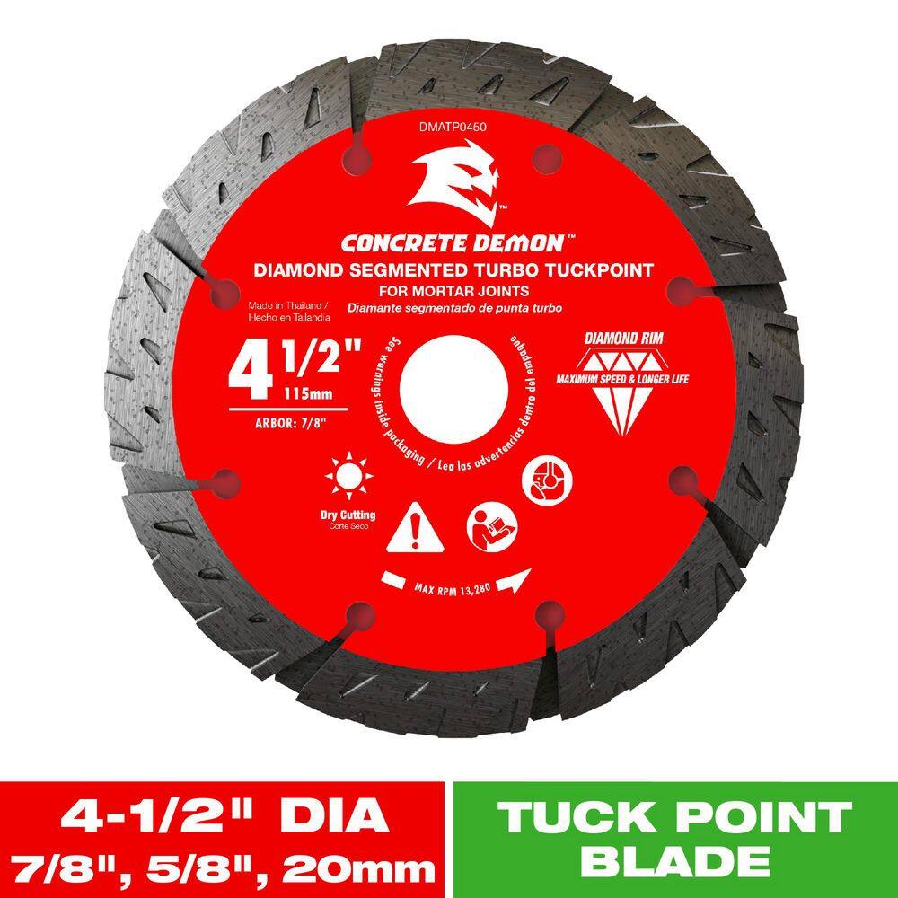 DIABLO 4-1/2 in. Diamond Tuck Point Blade for Masonry DMATP0450 - The ...