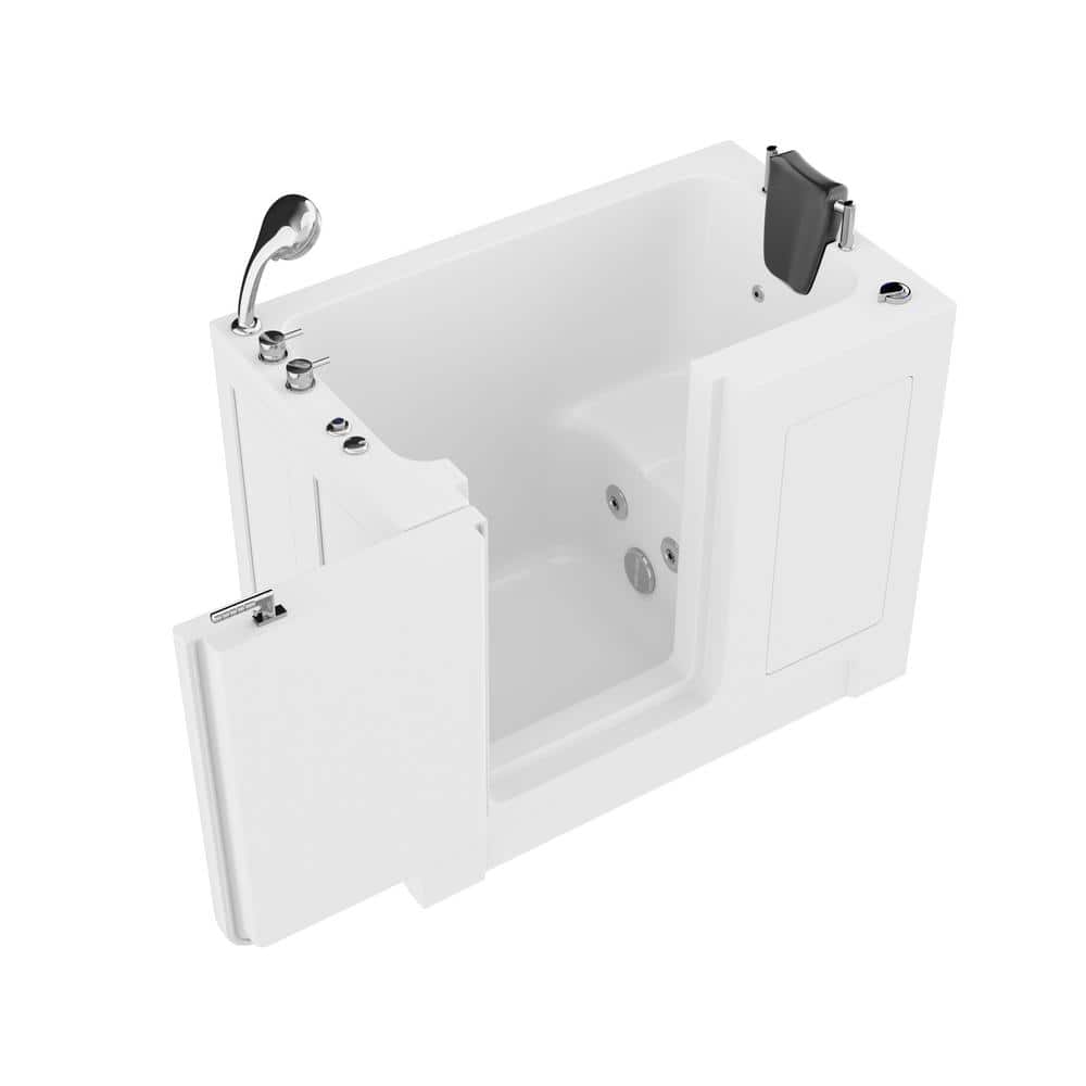ANZZI HD Series 47 in. L Walk-In Whirlpool Bathtub with Left Drain ...