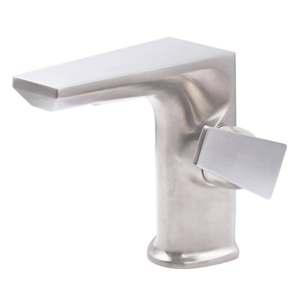 Novatto Miller Single Hole Single-Handle LAV Bathroom Faucet in Brushed ...
