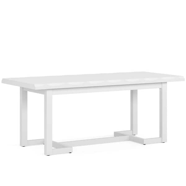 BYBLIGHT Moronia 62.25 in. Rectangular White Wood Computer Desk with ...