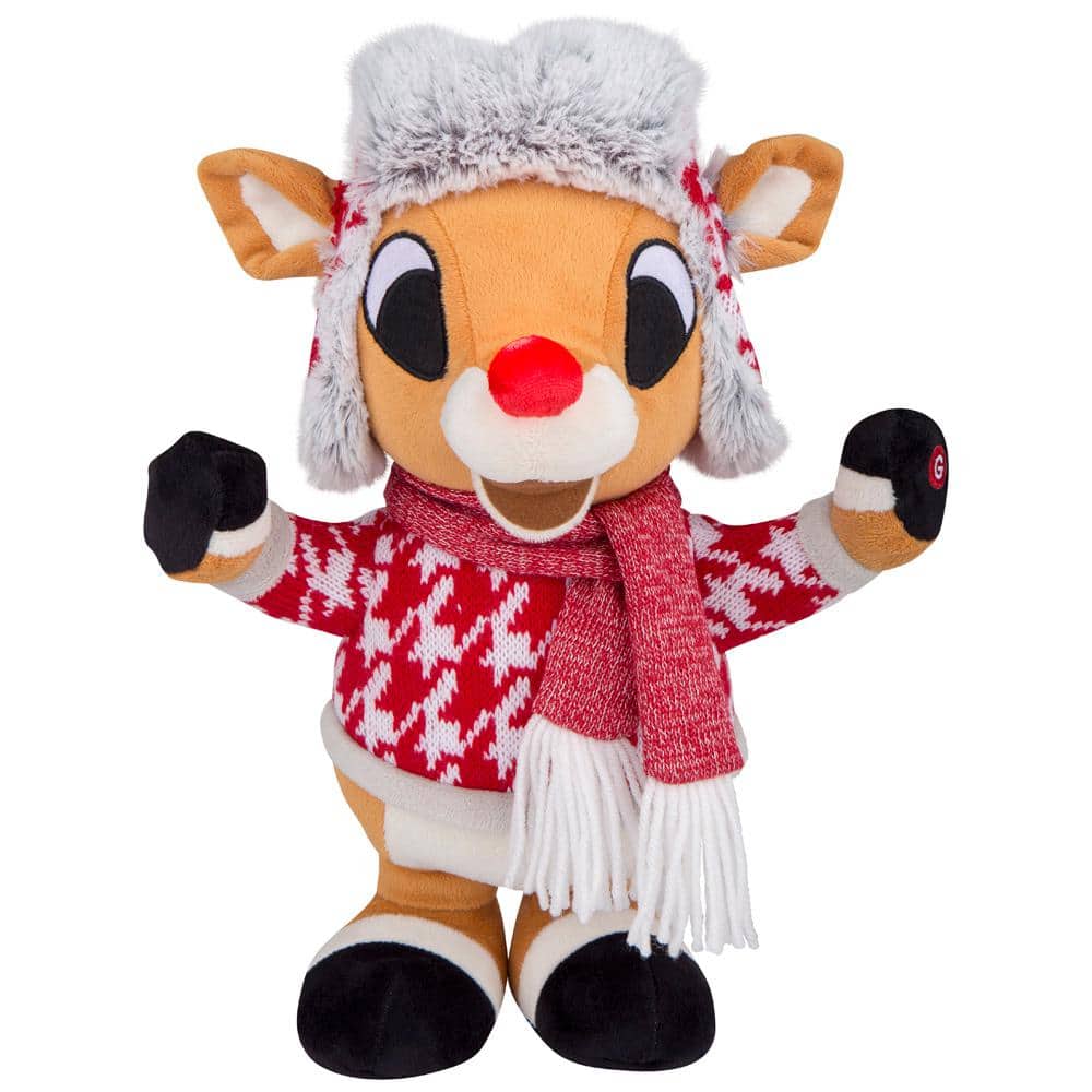 12.60 in. Small Side Stepper-Rudolph in Red and White 110565 - The Home ...