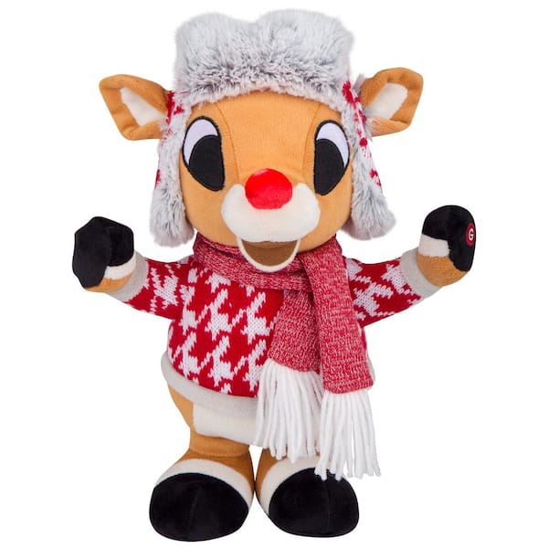 12.60 in. Small Side Stepper-Rudolph in Red and White 110565 - The Home ...