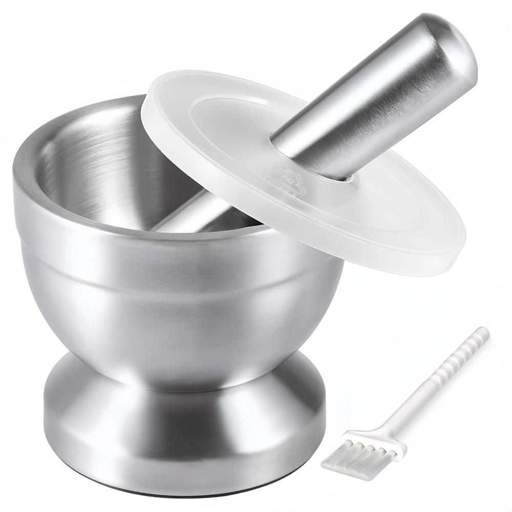 Esepony 250 ml. Stainless Steel Mortar and Pestle with Brush for ...