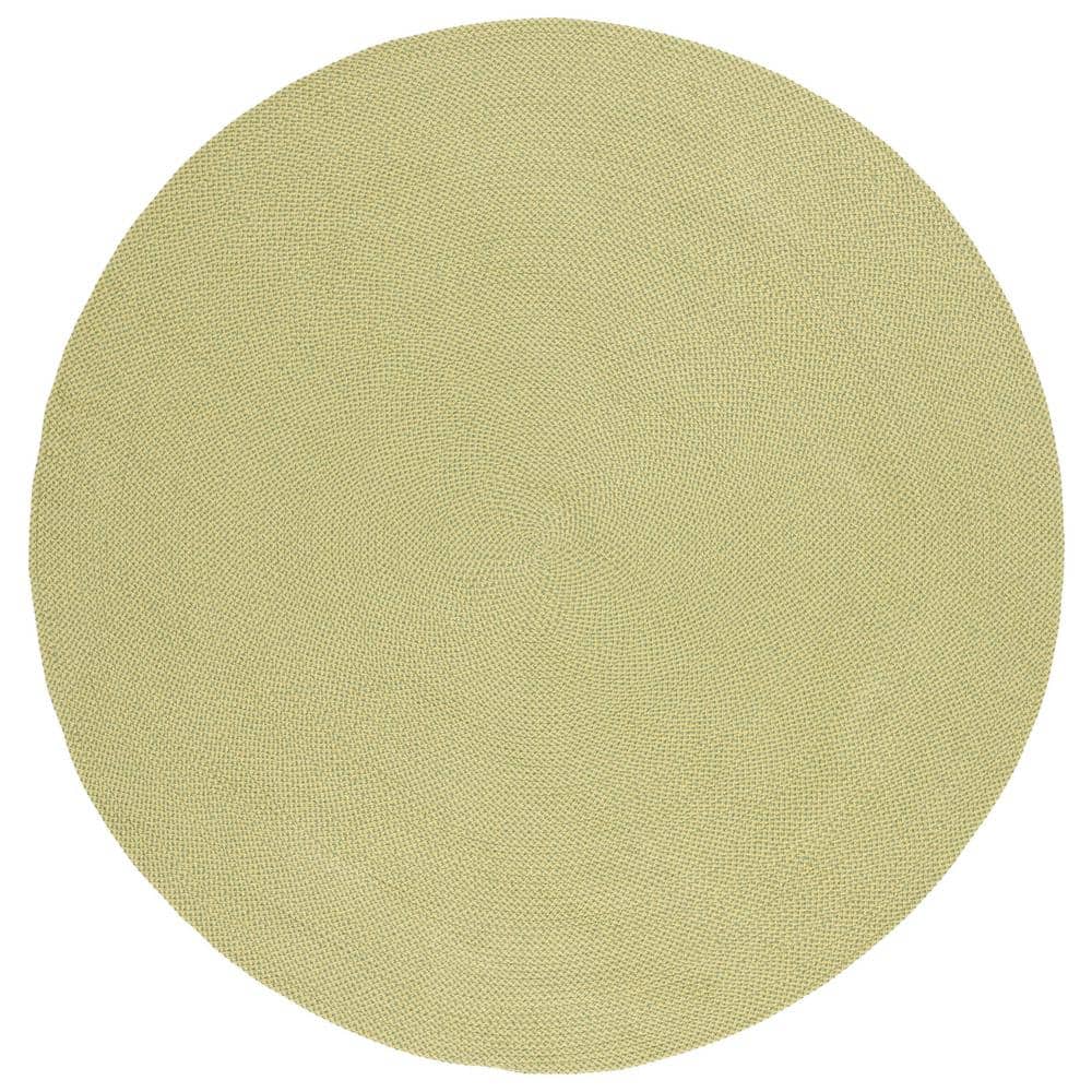 SAFAVIEH Braided Green 5 ft. x 5 ft. Abstract Round Area Rug BRD403Y-5R ...