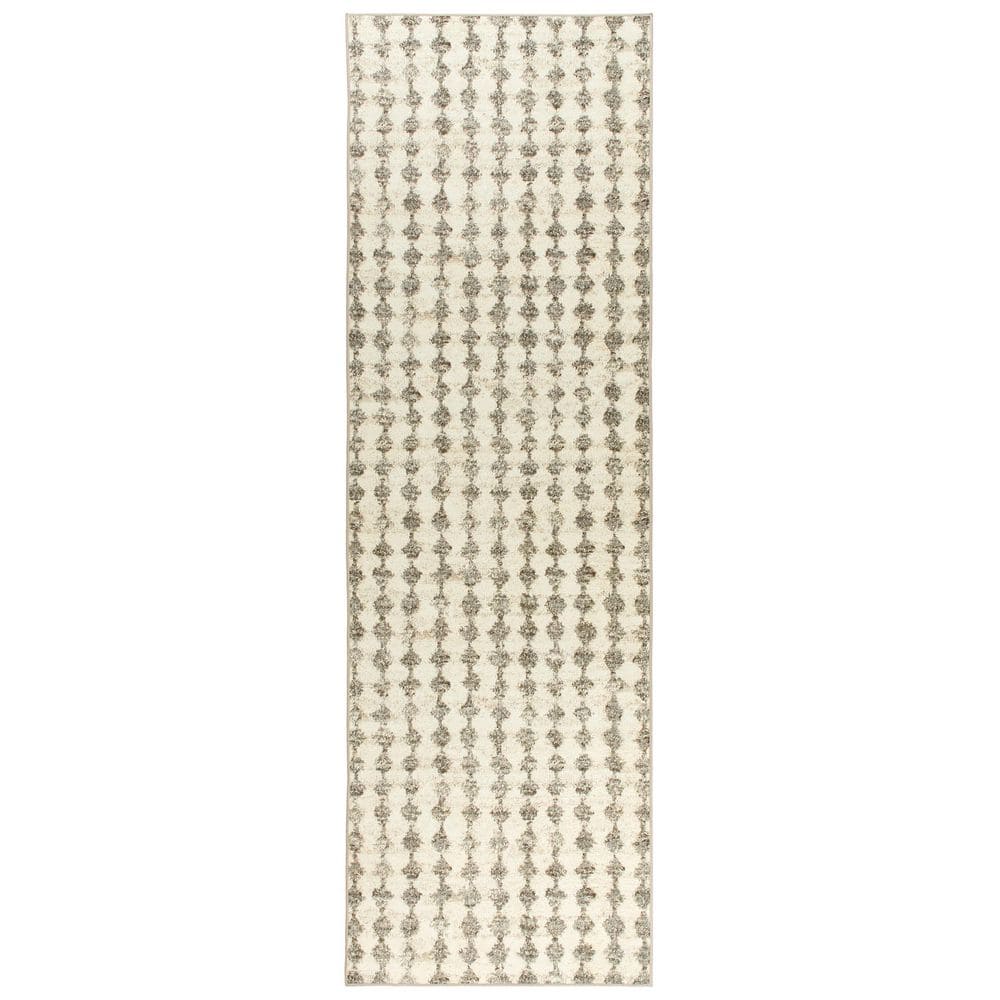 DASH & ALBERT Izzy Machine Washable Grey 2.6 ft. x 8 ft. Indoor Area ...