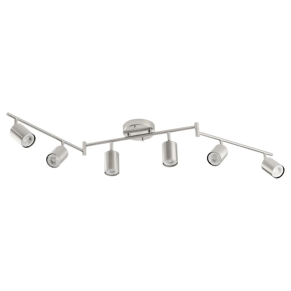Merra 6-Light 4 ft. Galvanized Nickel Ceiling Mounted Hardwired Track ...