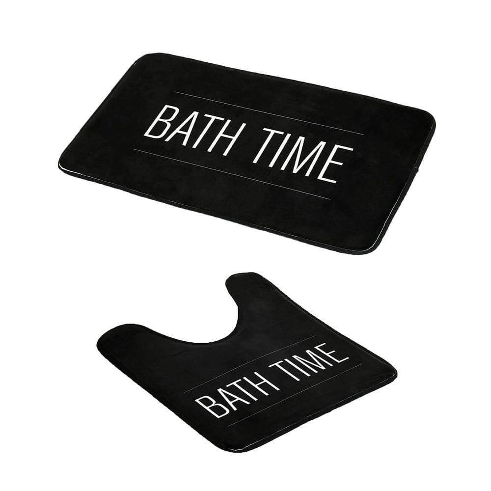 EVIDECO French home goods 'Bath Time' Design Black Microfiber Rectangle ...