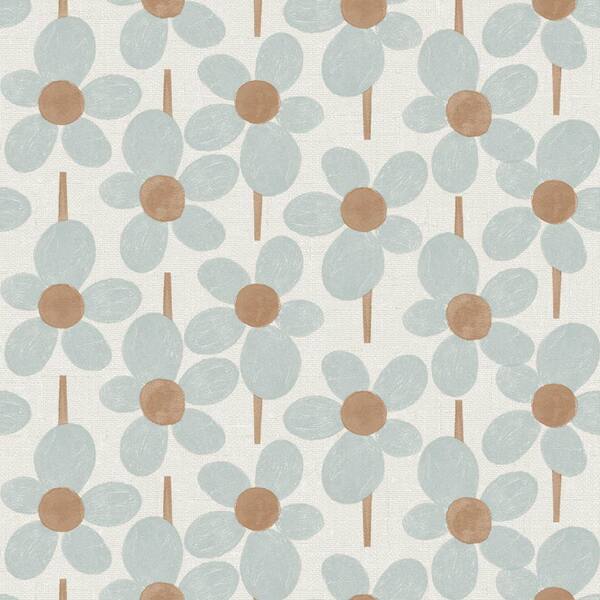 Tempaper Novogratz Blue Flower Power Vinyl Peel and Stick Textured ...