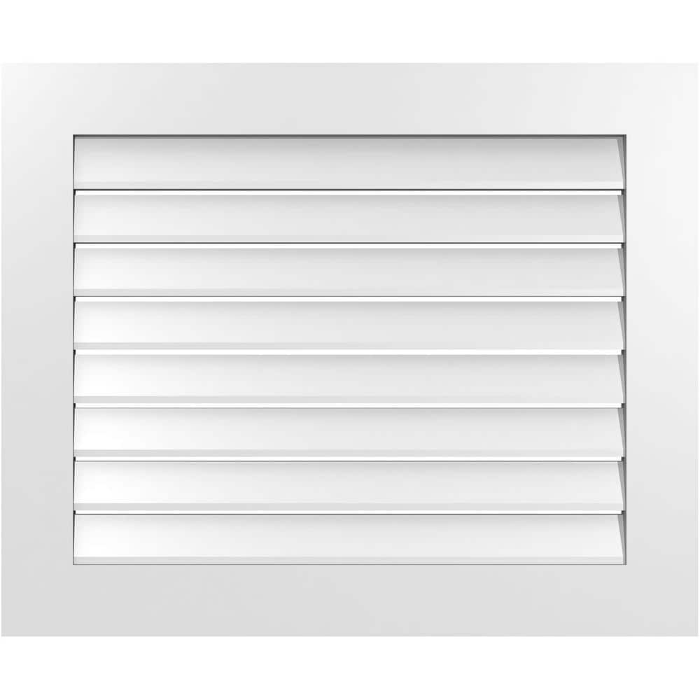 Ekena Millwork 34 in. x 28 in. Vertical Surface Mount PVC Gable Vent ...