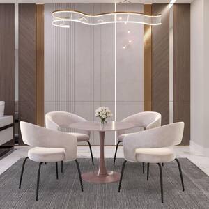 Leisuremod Bristol 27 in. Round Dining Table with MDF Wood Tabletop in ...