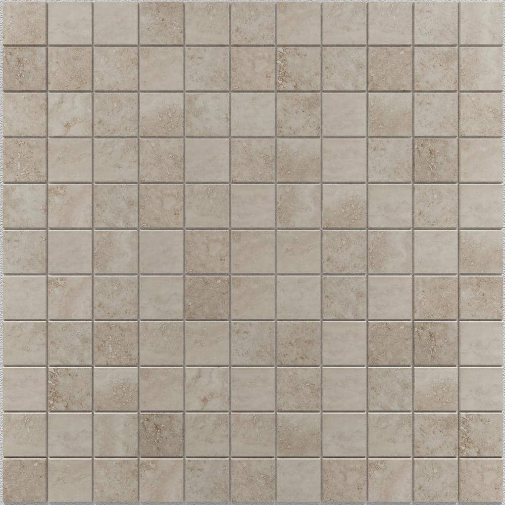 CRUZ BAY STUDIO Tufo 4 in. x 6 in. Taupe Matte Mosaic Porcelain Tile ...