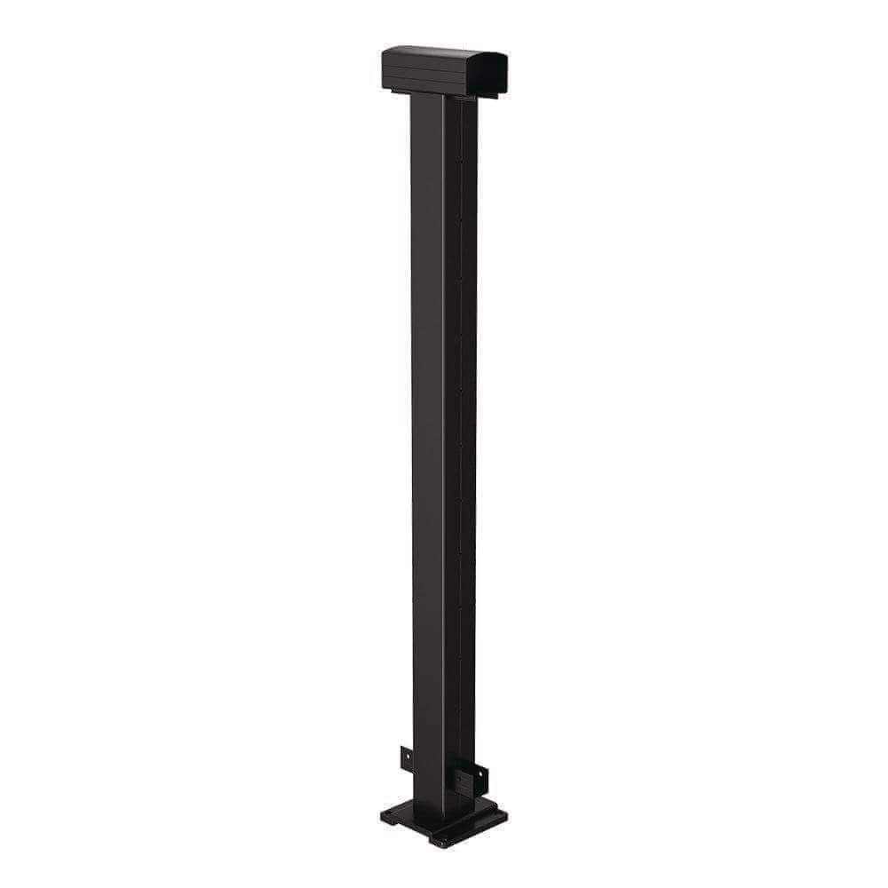 PEAK 42 in. H Aluminum Mid Post Kit in Matte Black for Cable Deck ...
