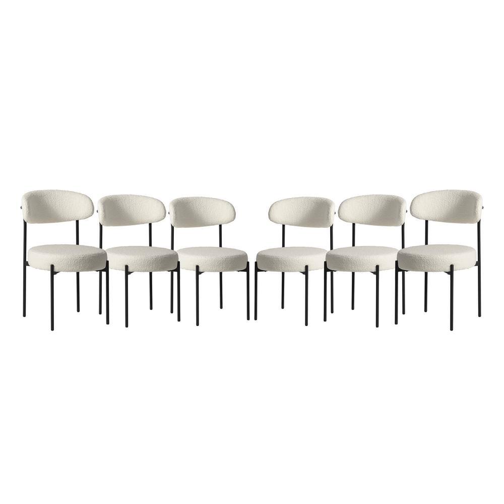 WESTINFURNITURE Bayville Modern Sherpa Upholstered Metal Frame Side ...