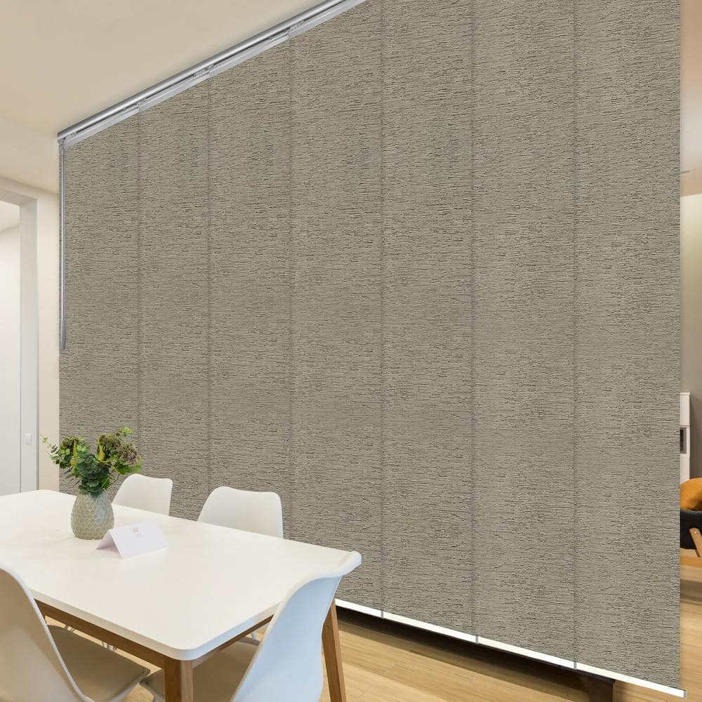 EMOH Bark 110 in. to 153 in. W x 116 in. L Adjustable 7-Panel, Satin ...