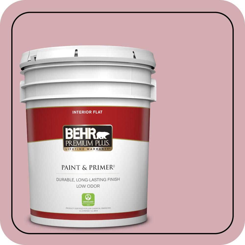 BEHR PREMIUM PLUS 5 gal. #S130-3 Ballet Rose Flat Low Odor Interior ...