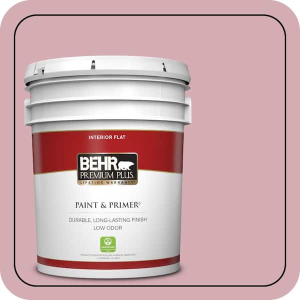 BEHR PREMIUM PLUS 5 gal. #S130-3 Ballet Rose Flat Low Odor Interior ...