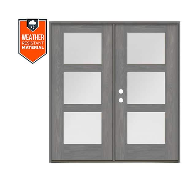 Krosswood Doors Modern 72 in. x 79 in. 3-Lite Right-Active/Inswing ...