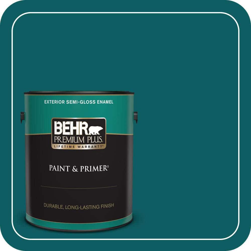 BEHR PREMIUM PLUS 1 gal. #S-H-500 Realm Semi-Gloss Enamel Exterior ...