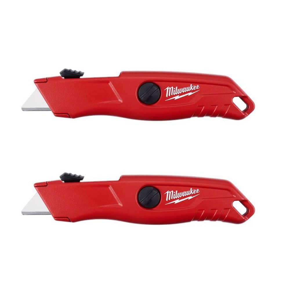 Milwaukee Self-Retracting Utility Knife with Carton Blade (2-Pack) 48 ...