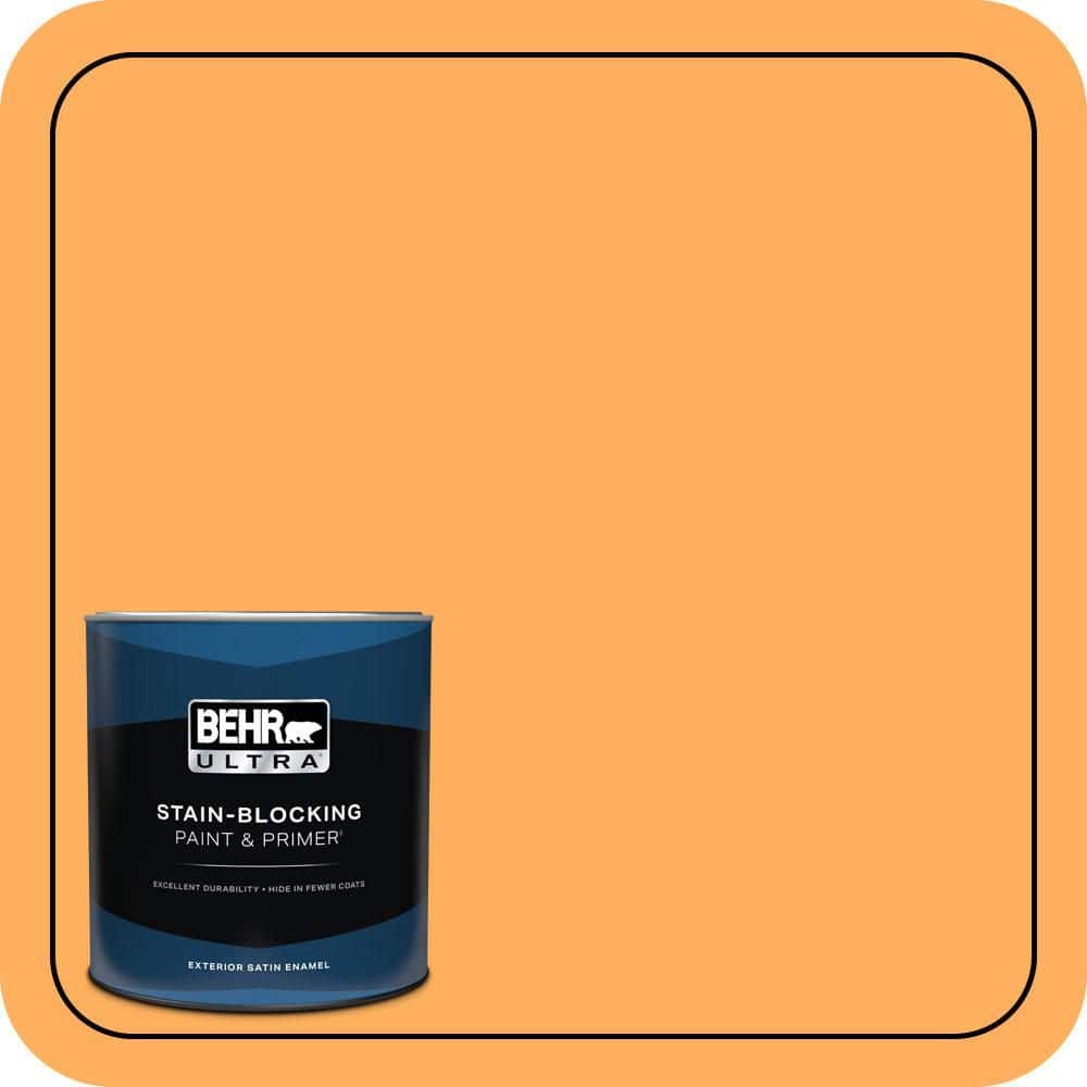 BEHR ULTRA 1 qt. #280B-5 Vintage Orange Satin Enamel Exterior Paint ...