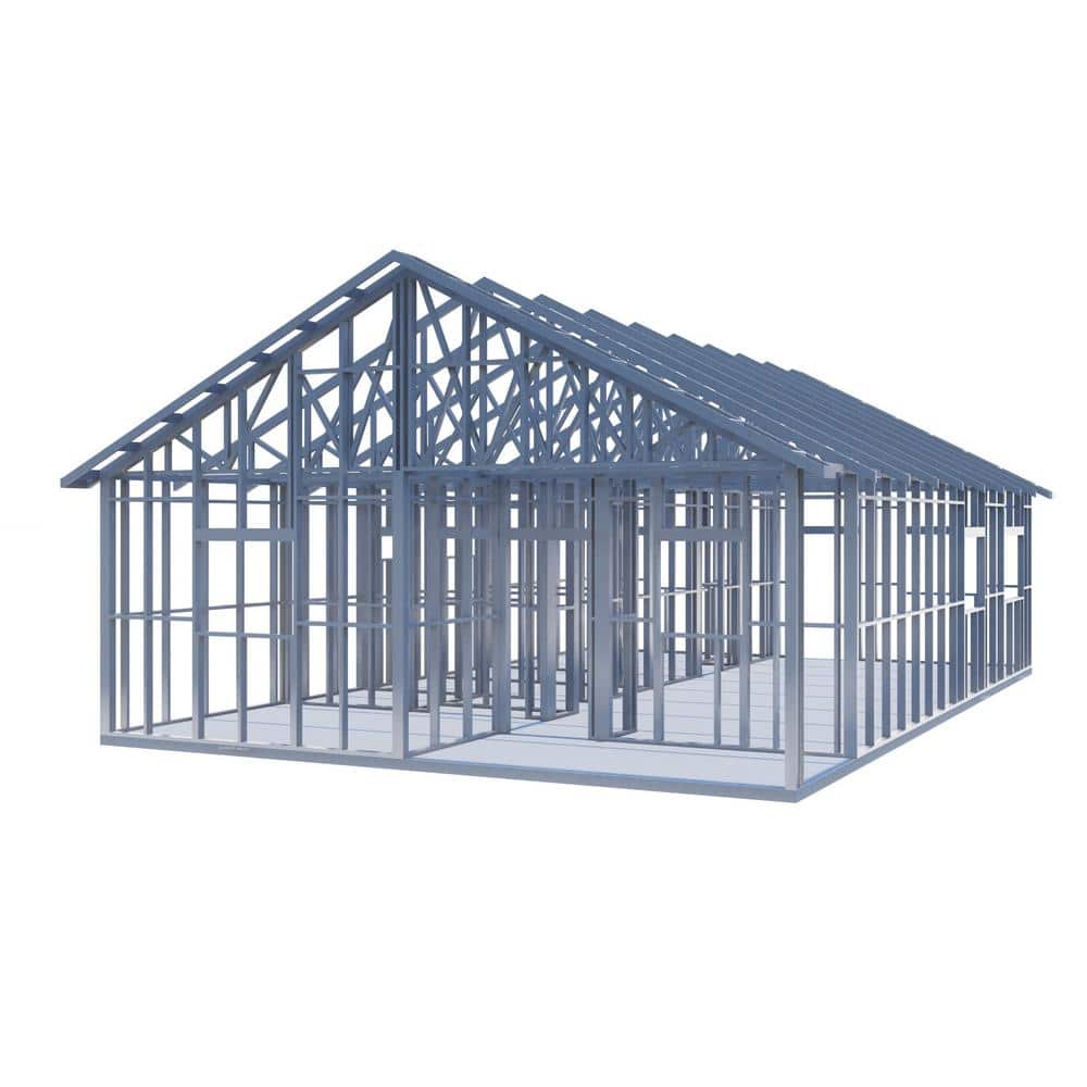 BEDROCK BUILDING GROUP L Steel Frame Home Kit for 2 Bed 1 Bath 863 sq ...