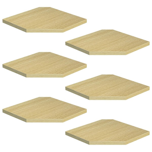7 in. W x 7 in. D Oak Corner Shelf Wall Mount Floating Corner Shelves ...