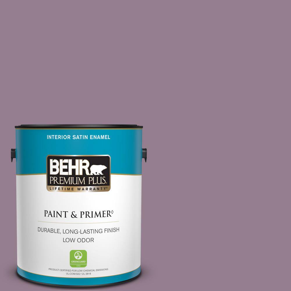 BEHR PREMIUM PLUS 1 gal. #680F-5 Plum Swirl Satin Enamel Low Odor ...