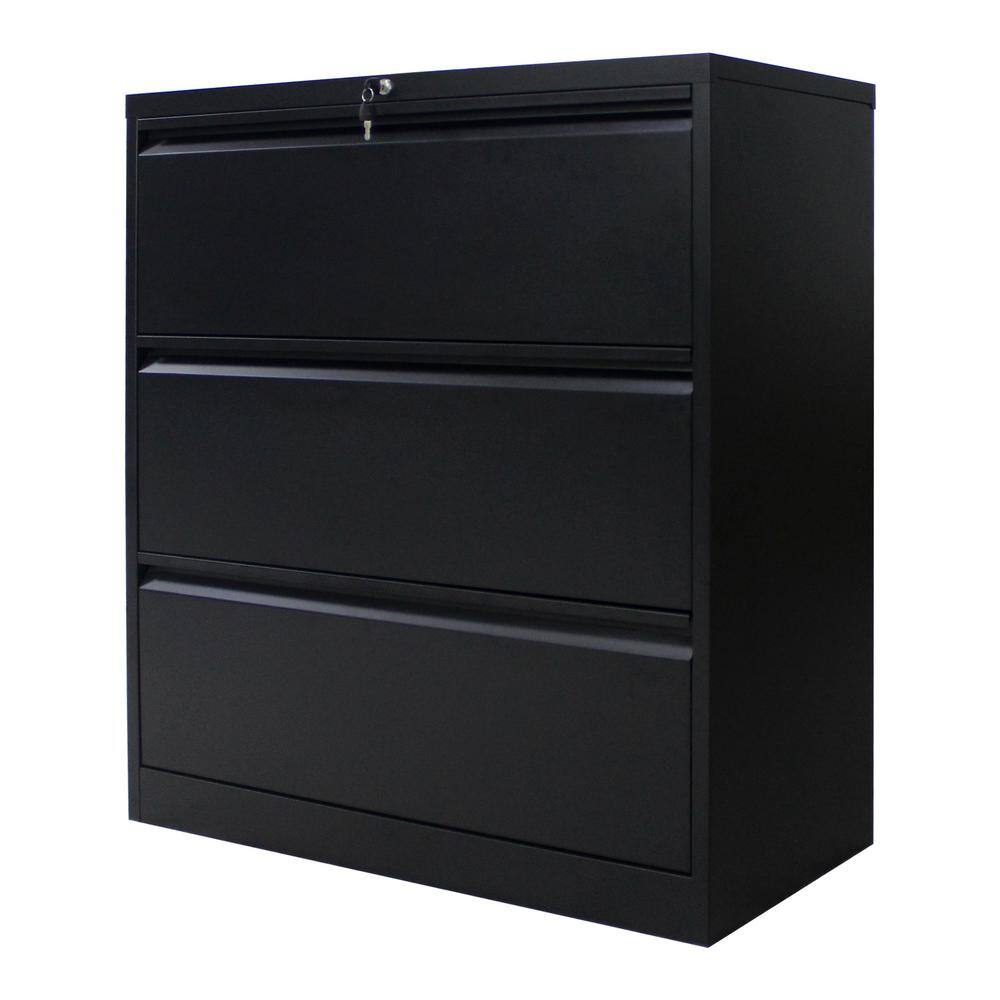 wetiny Black 3-Drawer Lateral File Cabinet W2520106S00001