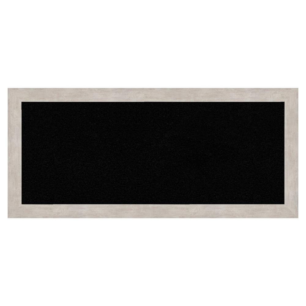 Amanti Art Marred Silver Wood Framed Black Corkboard 33 in. x 15 in ...