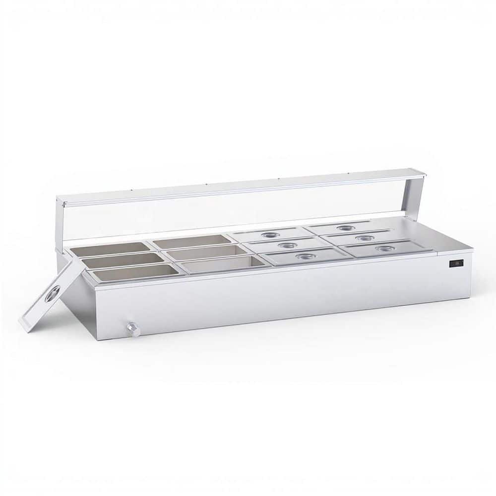 Garvee 96 qt. Stainless Steel Buffet Server with 6 Crocks, 1500W ...