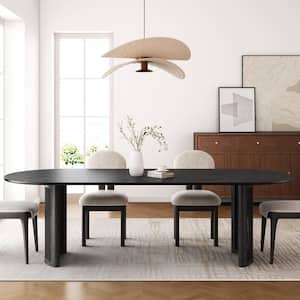 Reviews for Dovelina Jessie Natural Color Wood Double Pedestal Base 67 in. x 33.5 in. Oval ...