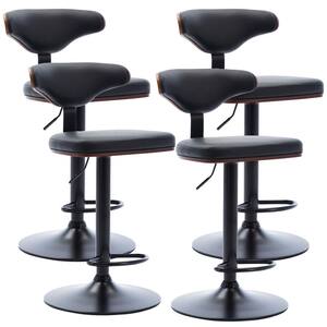 Gymax 43.5 in. Swivel Bar stools 29.5 in. Bar Height Chairs with Rubber ...