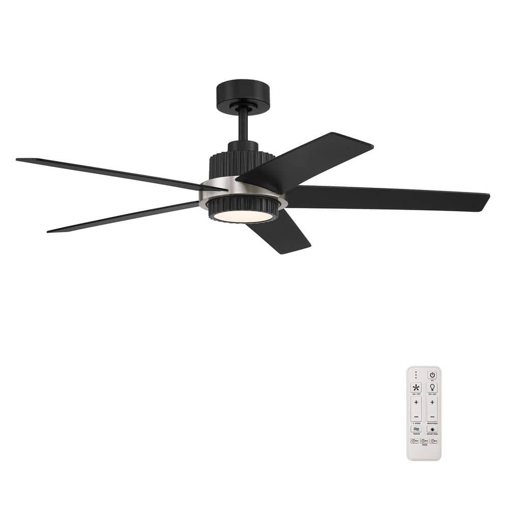 Hampton Bay Hailey 52 in. Indoor/Outdoor Covered Matte Black 5CCT ...