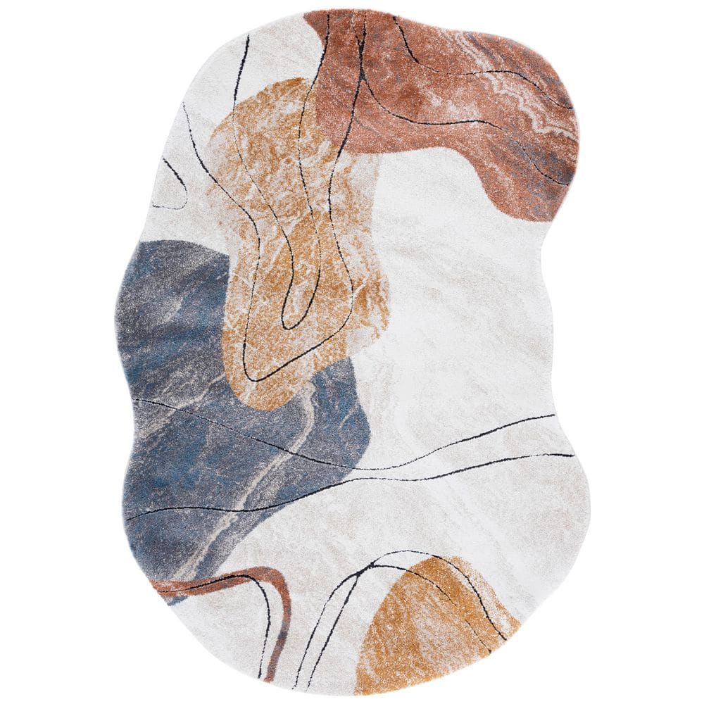 SAFAVIEH Contour 5 ft. x 8 ft. Rust/Ivory Abstract Area Rug CTR307P-5 ...