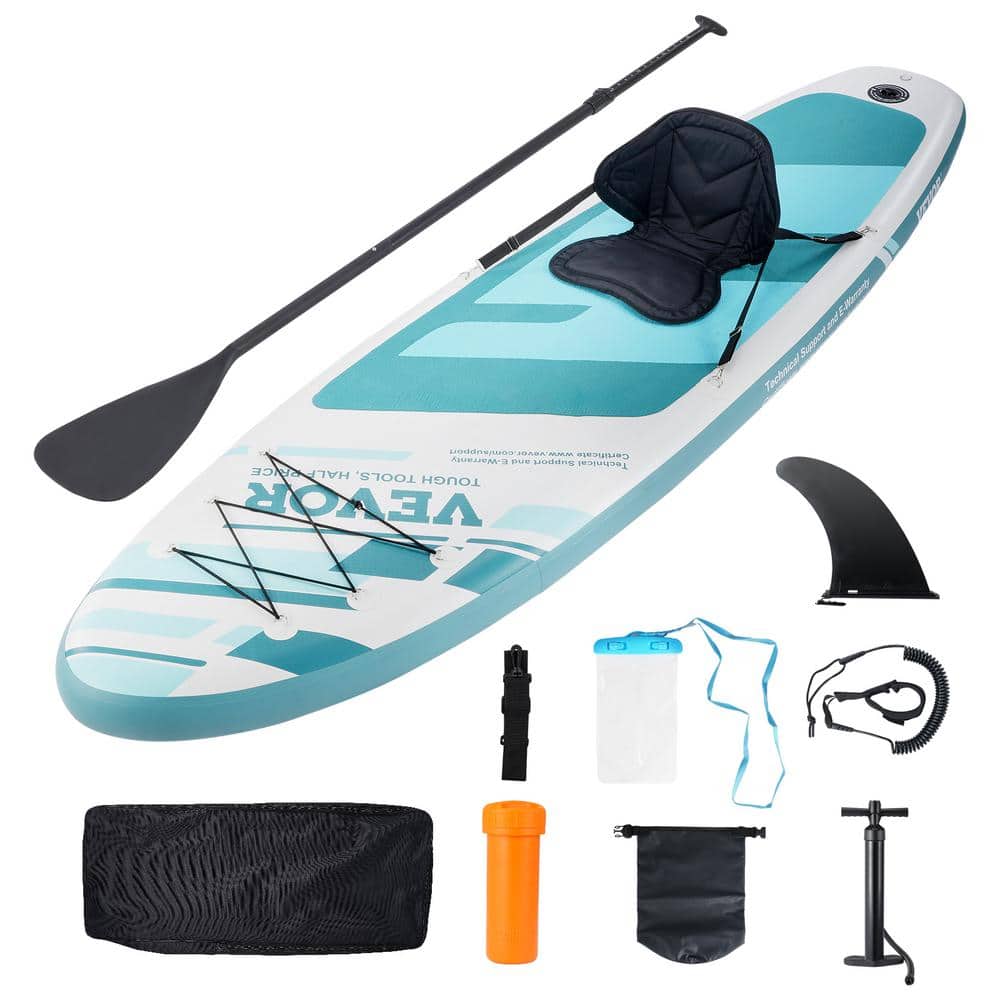 VEVOR Inflatable Stand Up Paddle Board 10 ft. Kayak Board with Seat ...