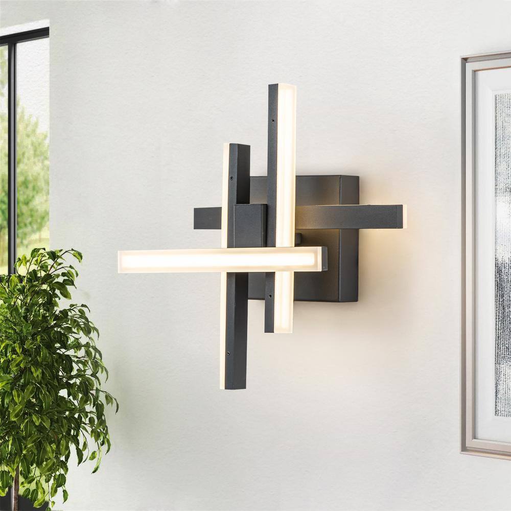 EDISLIVE Georgina 4-Light Modern Integrated LED Black Wall Sconce 18 ...
