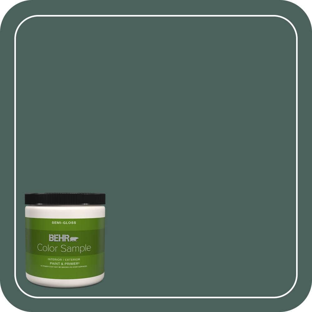 BEHR PREMIUM PLUS 8 oz. #BIC-54 Vert Pierre Semi-Gloss Interior ...