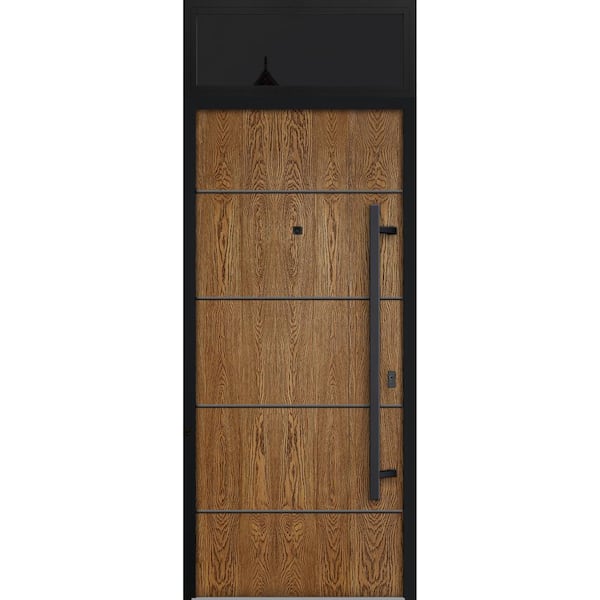 VDOMDOORS 6683 36 in. x 96 in. Left-hand/Inswing Transom Natural Oak ...
