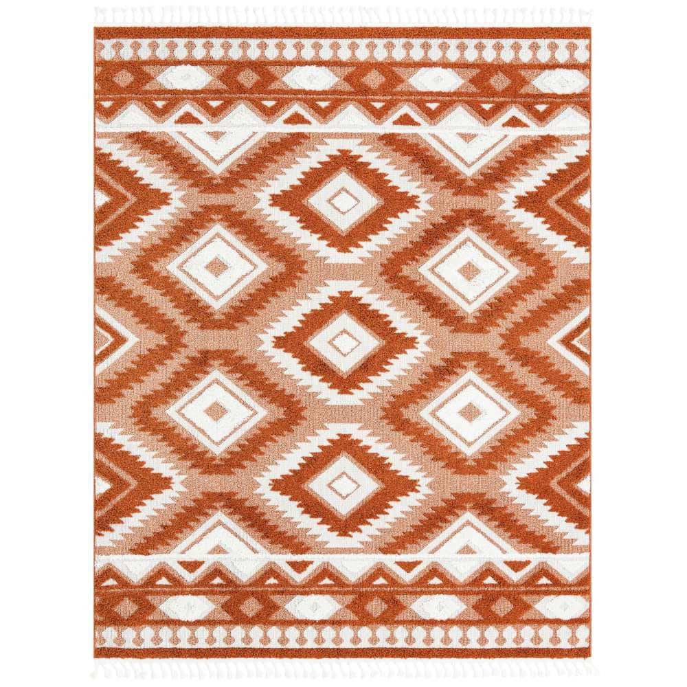 Unique Loom Boho Gigi Rust Red 7 ft. 10 in. x 10 ft. Area Rug 3188682 ...