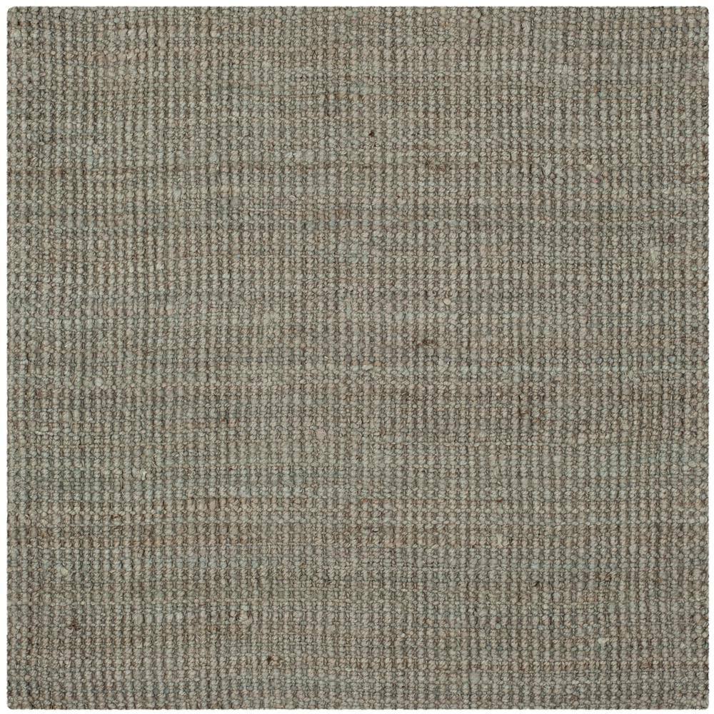 SAFAVIEH Natural Fiber Gray 4 ft. x 4 ft. Square Solid Area Rug NF730B ...